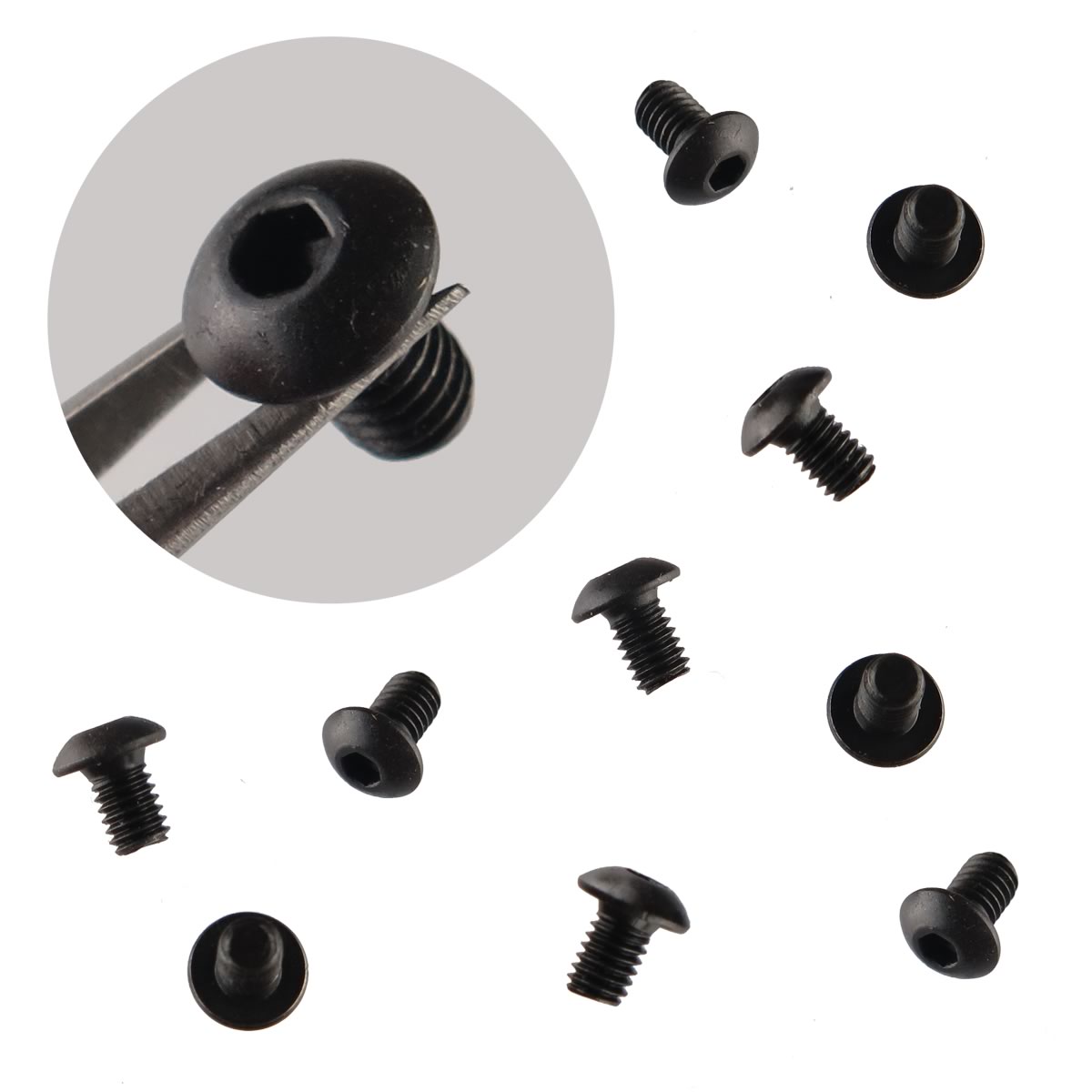 G27064 ~ (Pkg 25) Black Oxide Steel M4-0.7 x 6mm Button Head Allen Soc