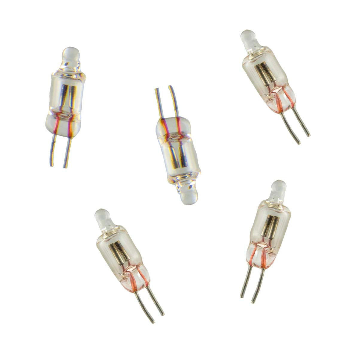 G27486 ~ (Pkg 5) Subminiature PC Lead NE3.8-10 Neon Glow Lamp