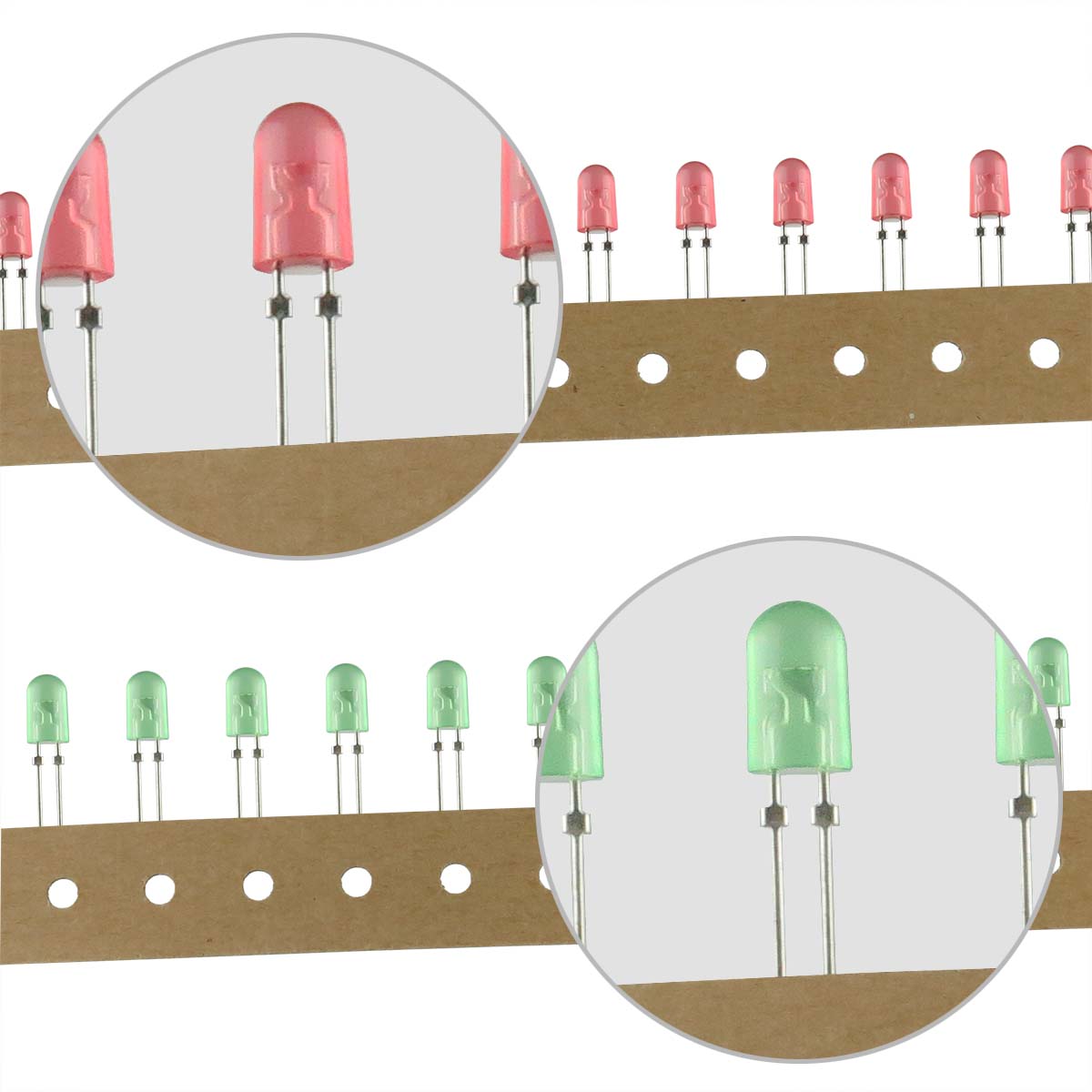 Build Bonus! G27948 ~ (50 Total) LED Assortment : 25 Red/25 Green Bril