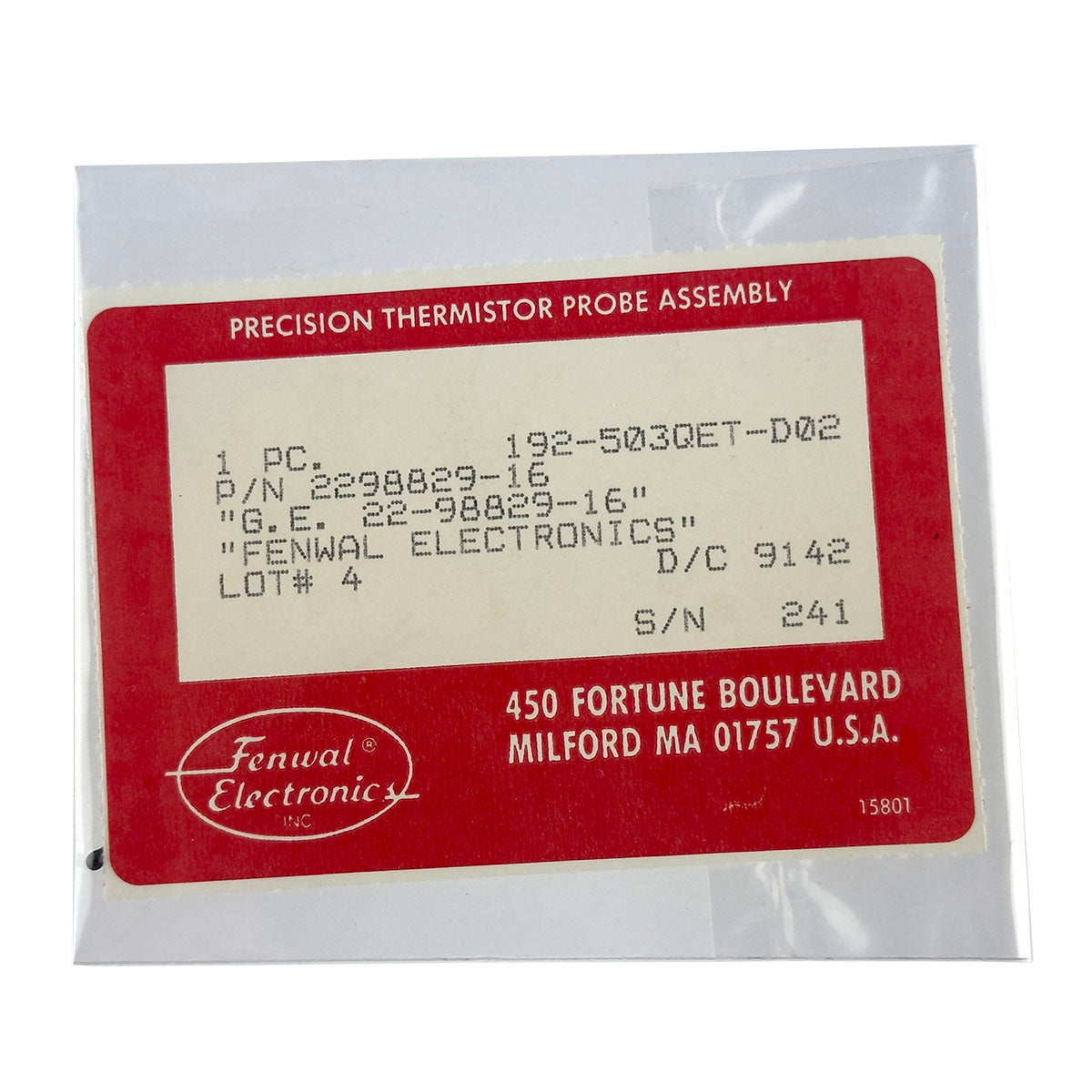 G28610 ~ Fenwal Electronics Thermistor for use in Telstar 401 Satellit