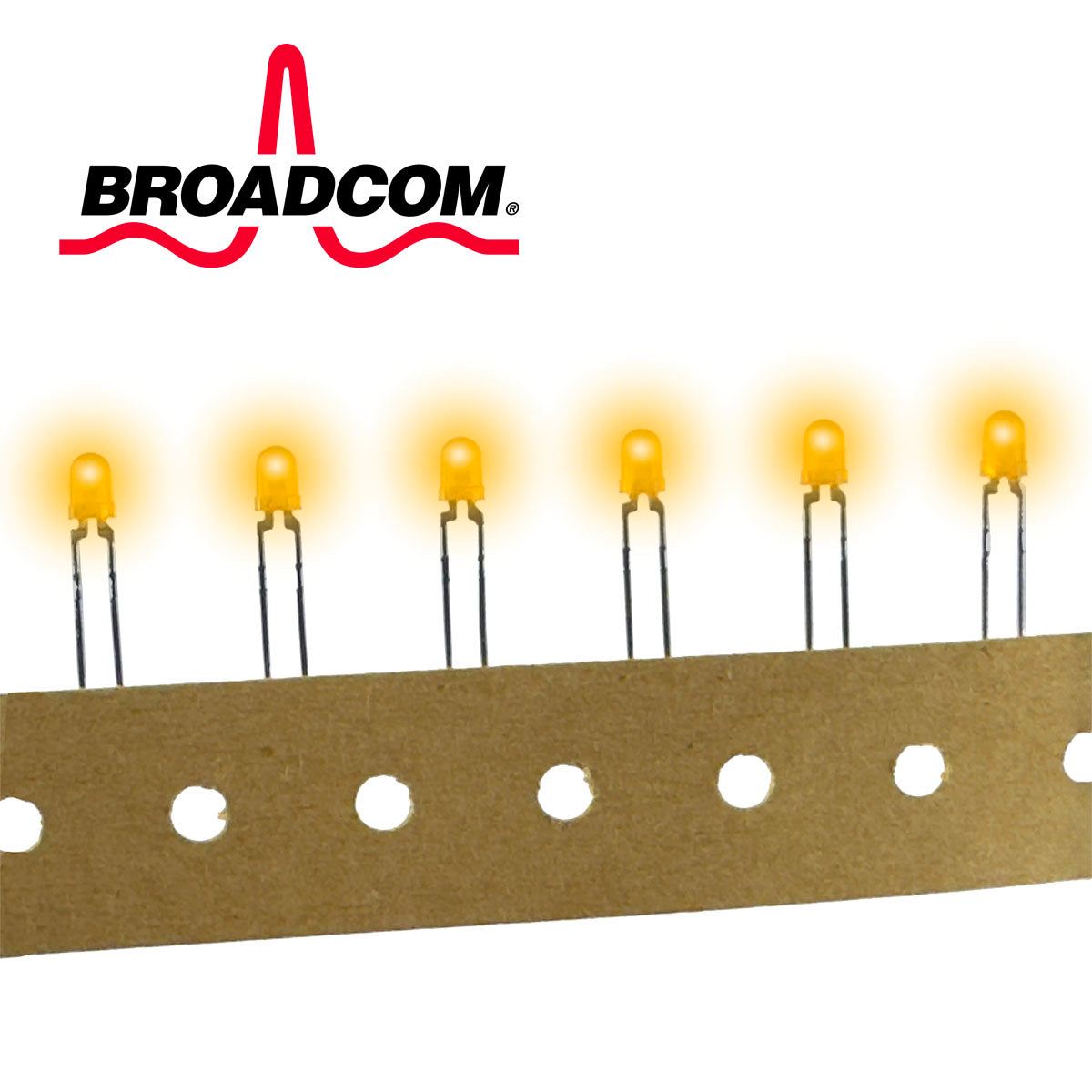 G28792 ~ (Pkg 20) Broadcom Limited HLMP-1401 Yellow Diffused 3mm (T1)