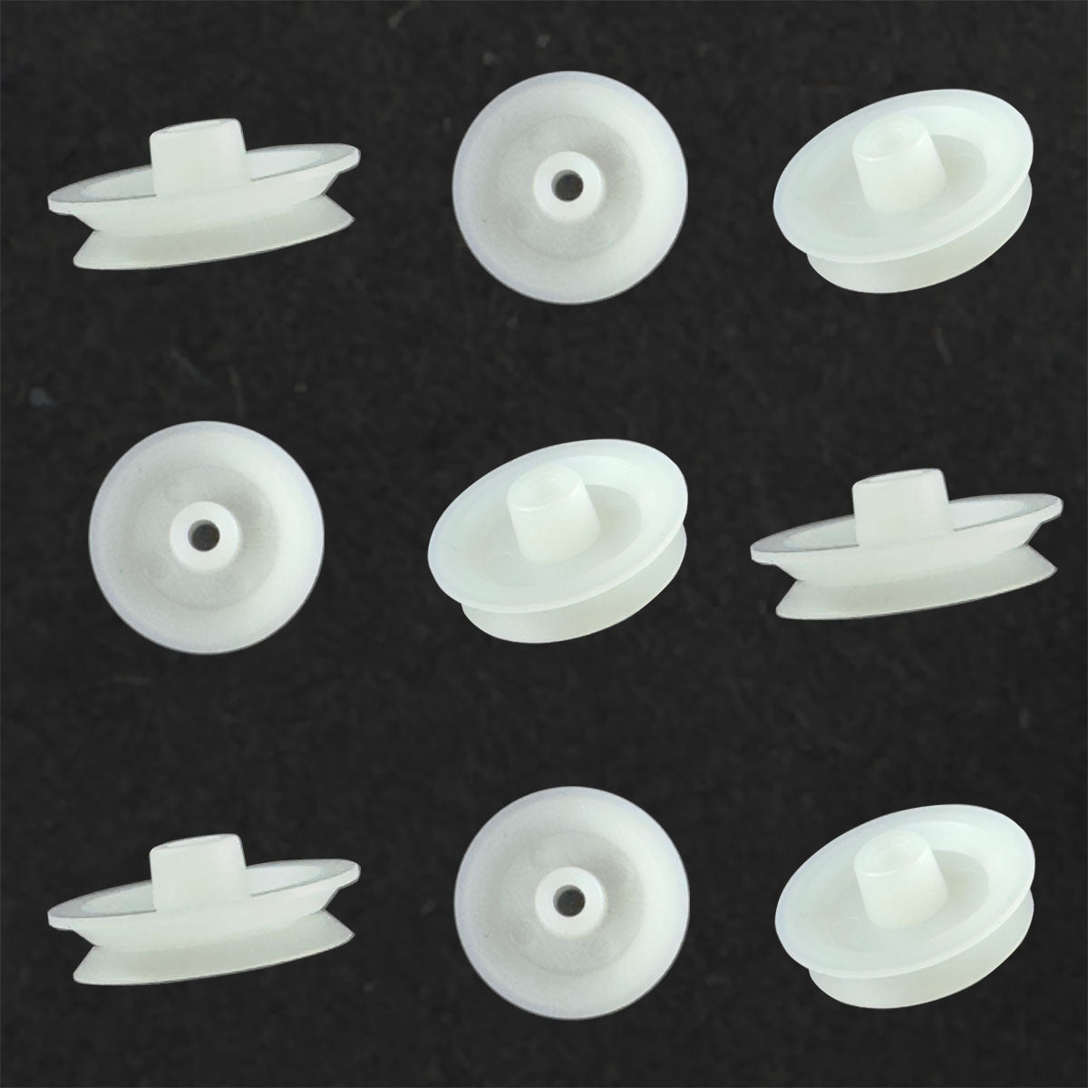 G29038 ~ (Pkg 10) Small Nylon Pulley for 1.5mm Motor Shafts