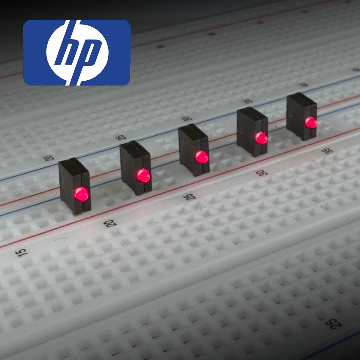 G29131 ~ (Pkg 5) HP Tiny Right Angle Red LED PCB Indicator HLMP-6008