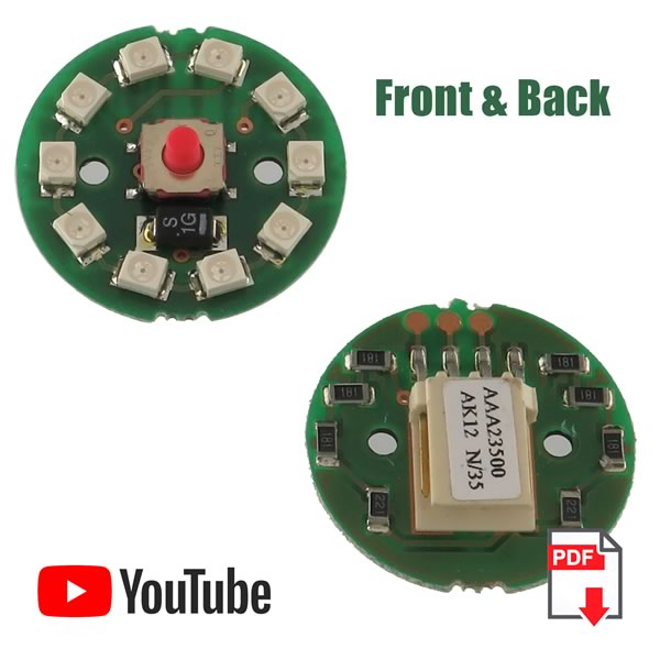 G25349 - Bright Red 10 LED 1" Ring with Tiny Switch