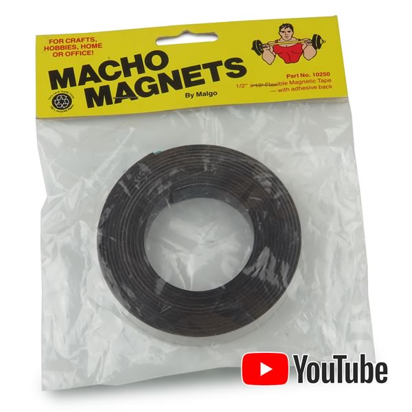 G25516 ` Vintage Malgo Macho Magnet 10ft 1/2" wide Adhesive Back Strip