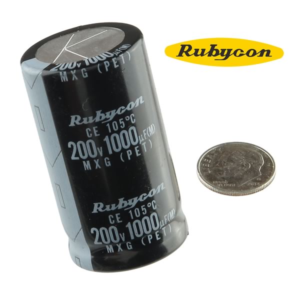 G25553 ` Rubycon "Snap-In" Photoflash Capacitor 1000uf 200V