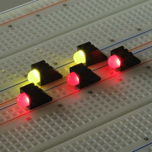 Clearance! G26334 - (Pkg 5) Bright Bipolar Right Angle Red Green LED