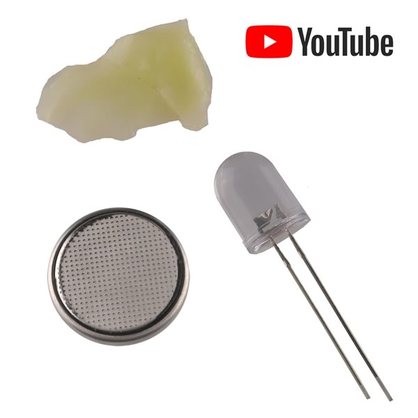 G26382 ^ Radioactive Opaque Uranium Vaseline Glass, Giant UV LED & Bat